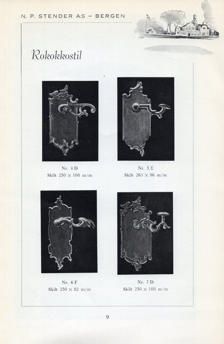 Gamle norske dørvridere fra N. P. Stender i Bergen - Bygg og Bevar